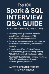 Top 100 Spark & SQL Interview Q&A Guide (Real-Time Scenarios, 2025 Edition) - Tech Interview Titans
